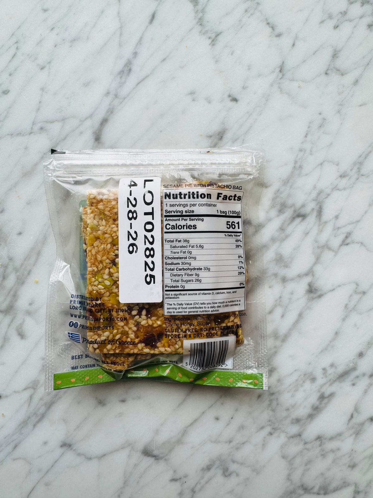 Authentic Greek Pasteli with Pistachio | Traditional Honey Sesame Bar ...
